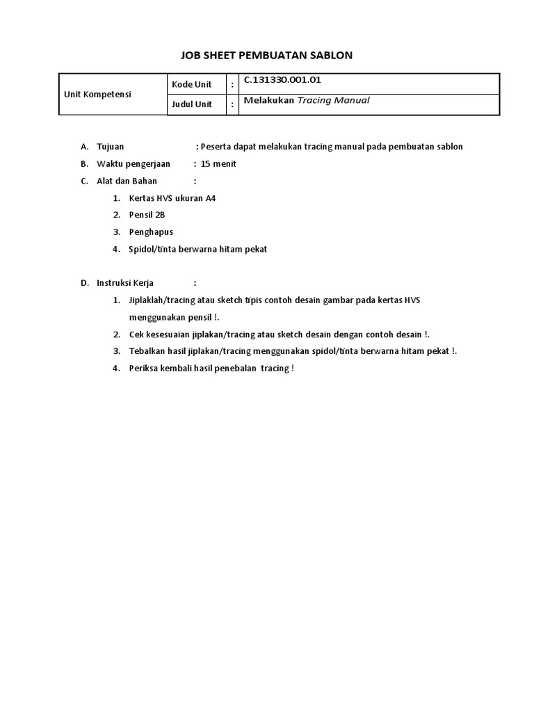 Tracing Manual untuk Sablon A4 | PDF | Seni