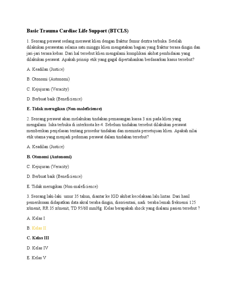 Basic Trauma Cardiac Life Support | PDF