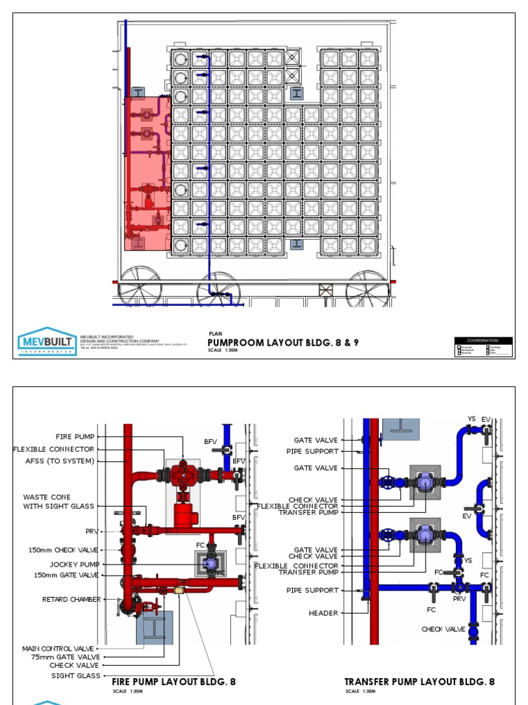 Pumproom Layout Bldg. 8 & 9: Scale 1:30M | PDF | Pump | Valve