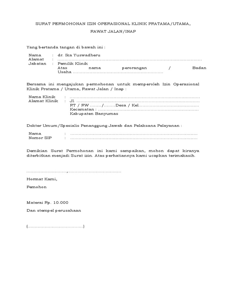 Form Klinik Lengkap | PDF