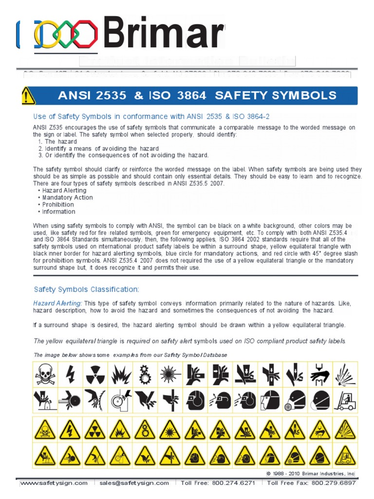ANSI Safety Symbols | PDF | Occupational Safety And Health | Communication