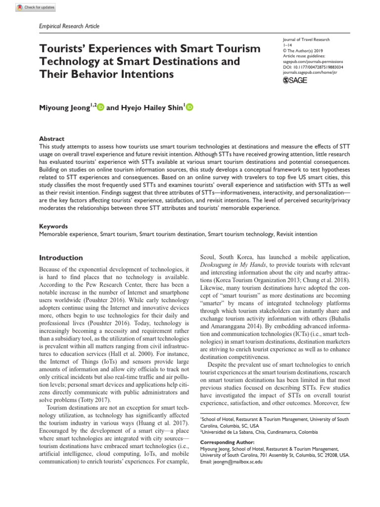 2019 (ST) Tourists' Experiences With Smart Tourism Technology at Smart ...