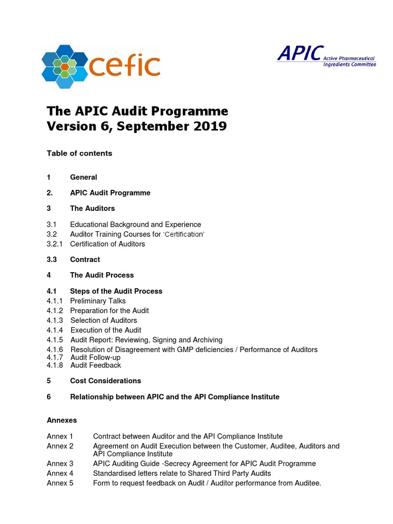 The APIC Audit Programme Version 6 | PDF | Auditor's Report | Audit