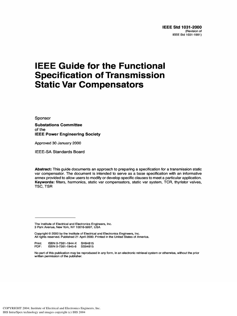 Ieee 1031 | PDF | Electrical Engineering | Electronic Engineering