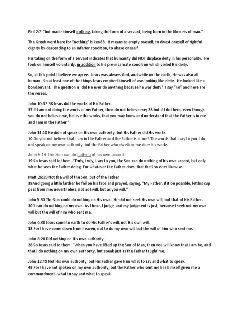 Jesus' Self-Emptying Explained | PDF | Jesus | Gospel Of John