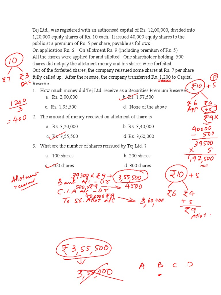 10 - MCQ Questions Accounts - Term 1 - 10 | PDF