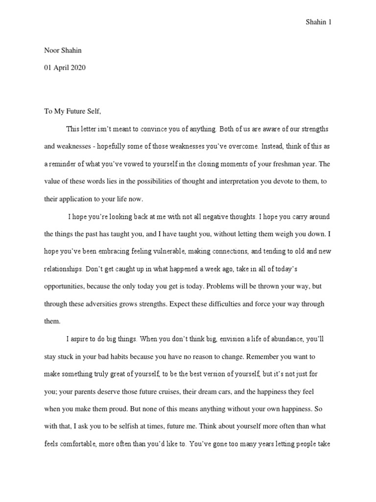 Letter To Myself | PDF | Self Awareness | Grit (Personality Trait)
