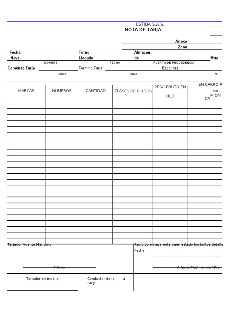 Formatos Tarja | PDF