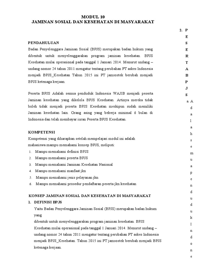 (Template) MODUL 10 JAMKESMAS | PDF