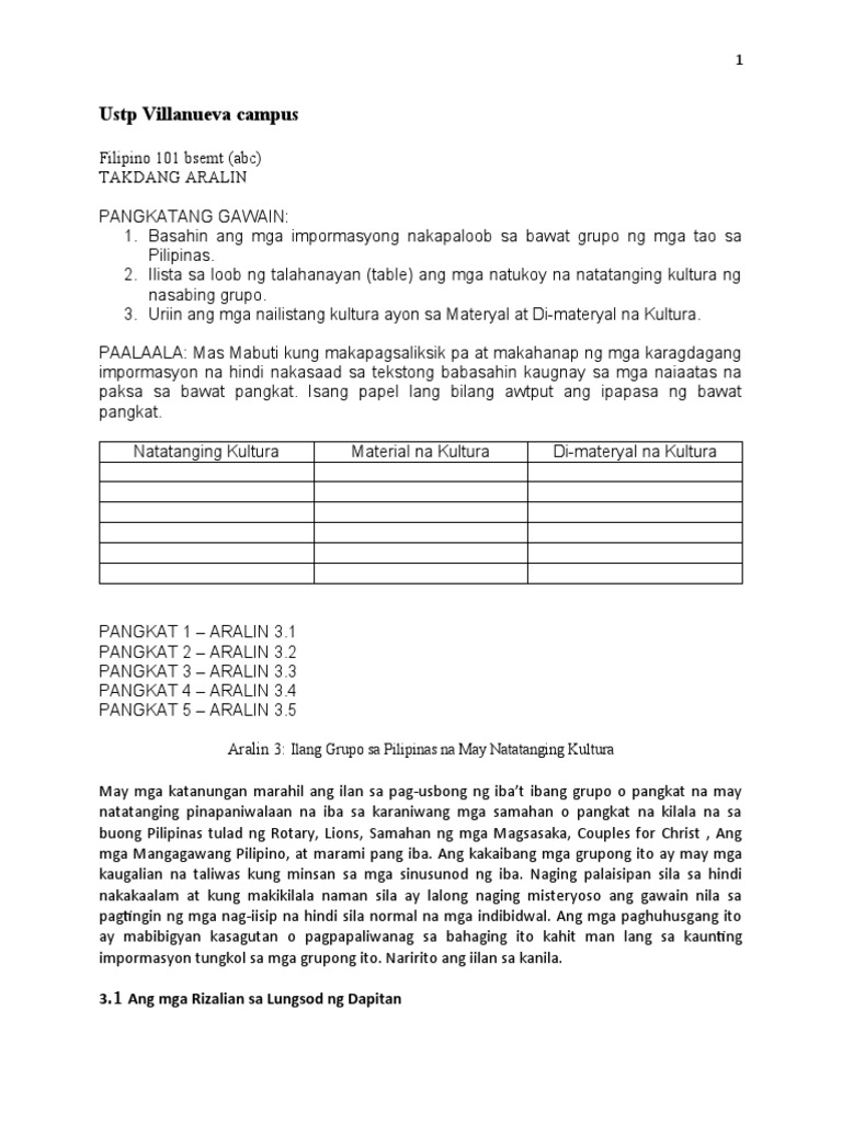 OKTUBRE 25 Takdang Aralin Pangkatan | PDF
