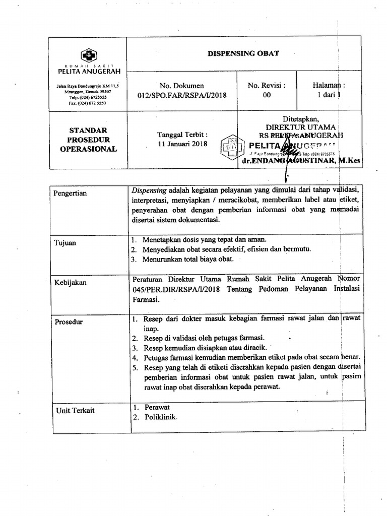 Spo Dispensing Obat | PDF