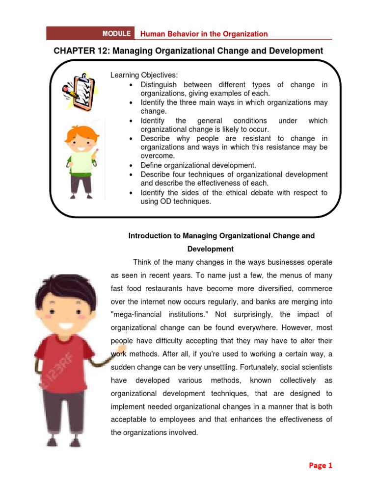 Chapter 12 - Managing Organizational Change and Development | PDF ...