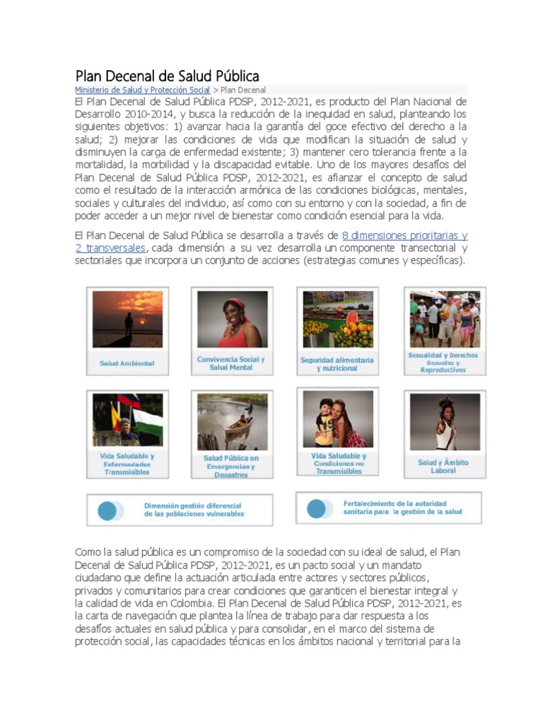Plan Decenal de Salud Pública | PDF