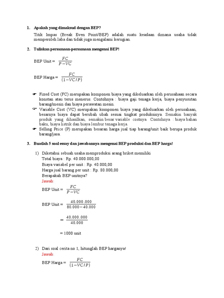 Tugas 3 (Bep) | PDF | Pengelolaan Keuangan & Uang | Metode & Bahan Ajar
