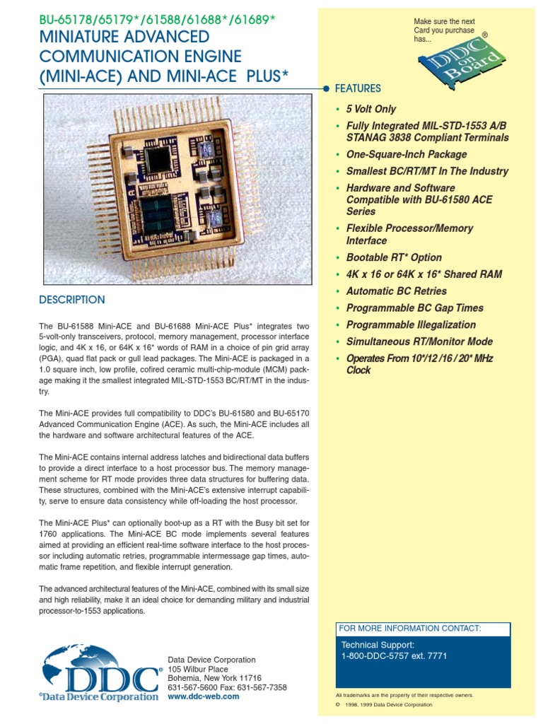 Miniature Advanced Communication Engine (Mini-Ace) and Mini-Ace Plus ...