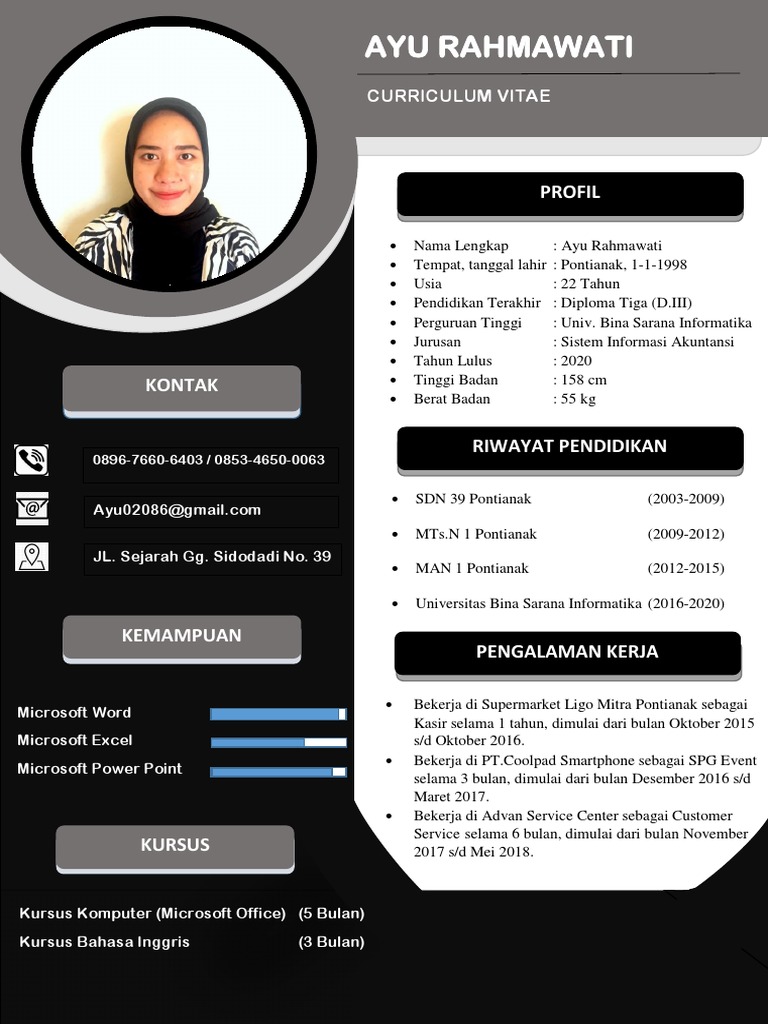 CV Ayu Rahmawati (Baru) | PDF