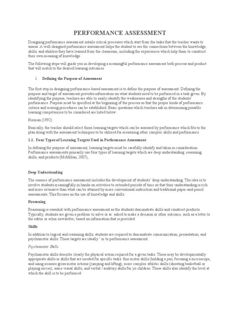 Module 3 Performance Based Assessments | PDF | Educational Assessment ...