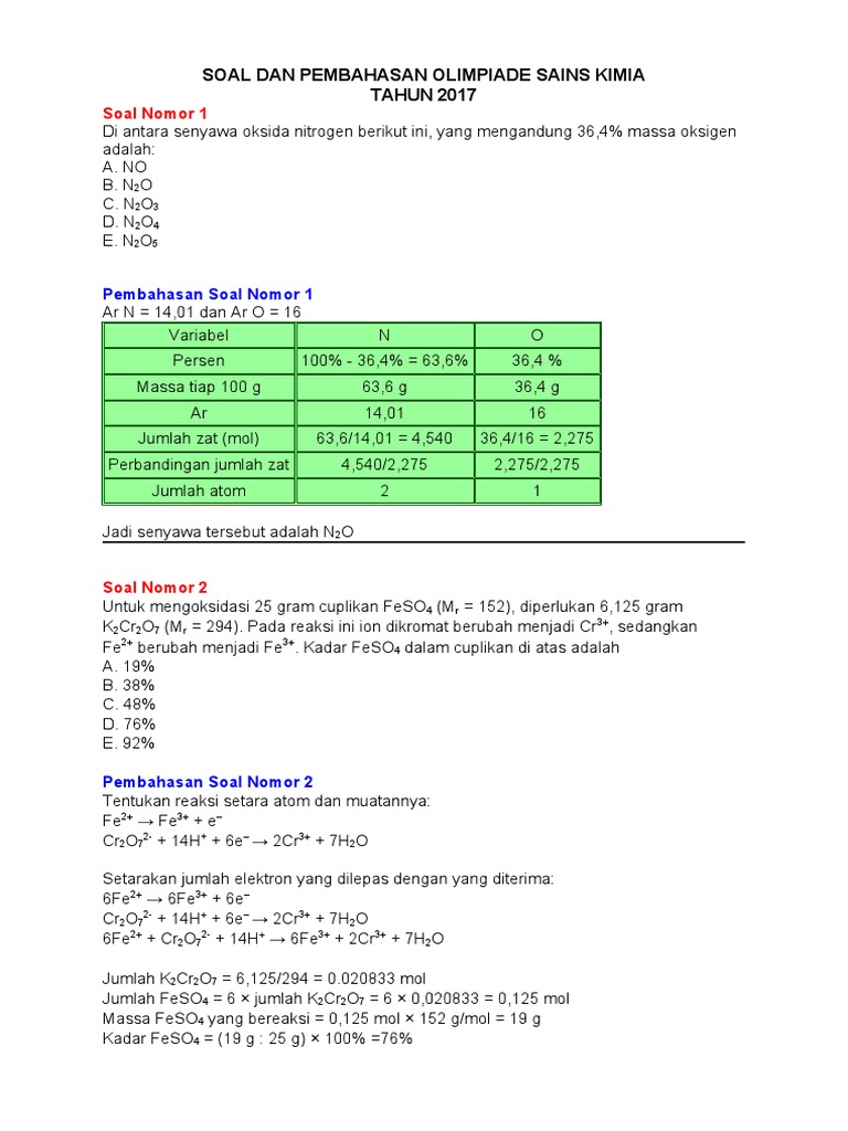 Soal Dan Pembahasan Osk 2017 | PDF
