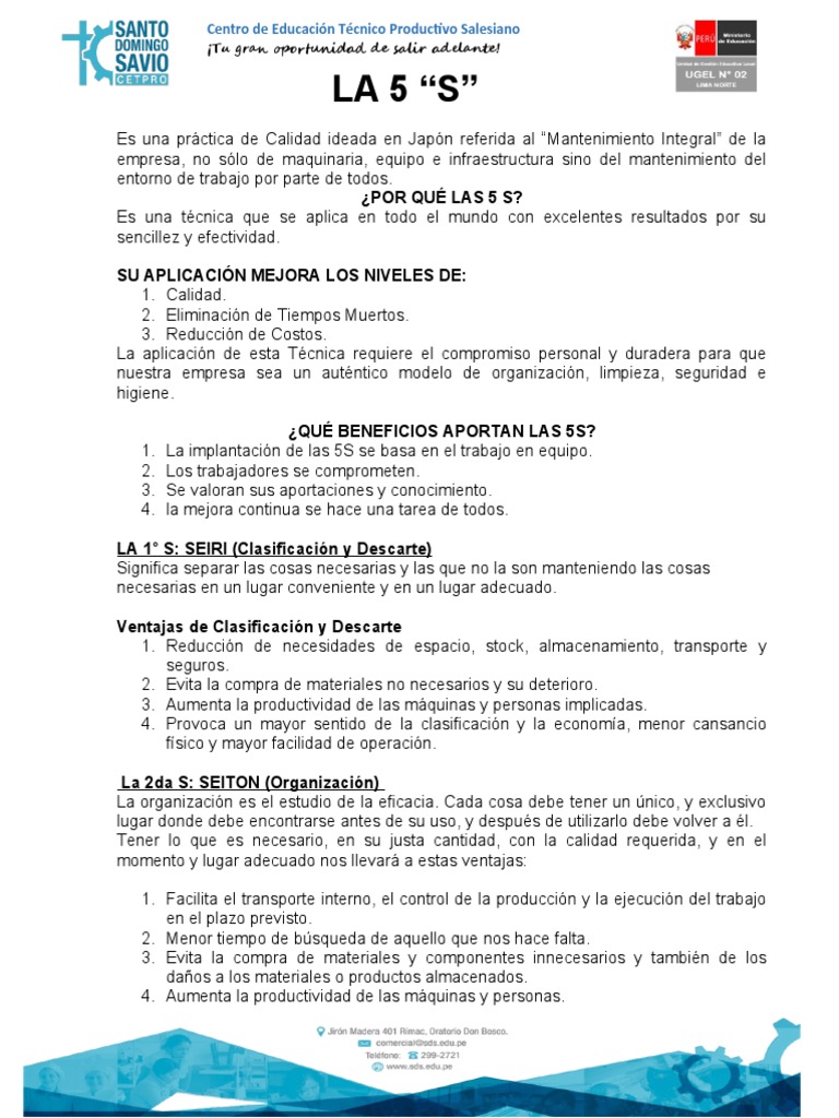 Qué Son Las 5 S | PDF | Calidad (comercial) | Business