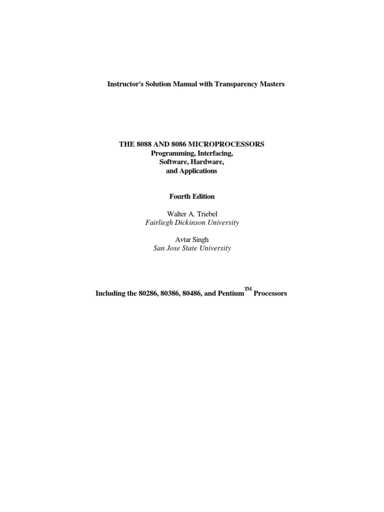 The 8088 & 8086 Microprocessors 4th Ed. by Triebel & Singh Net | PDF ...