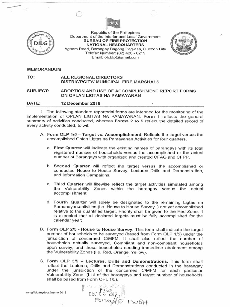 Memo Re Olp Monitoring | PDF