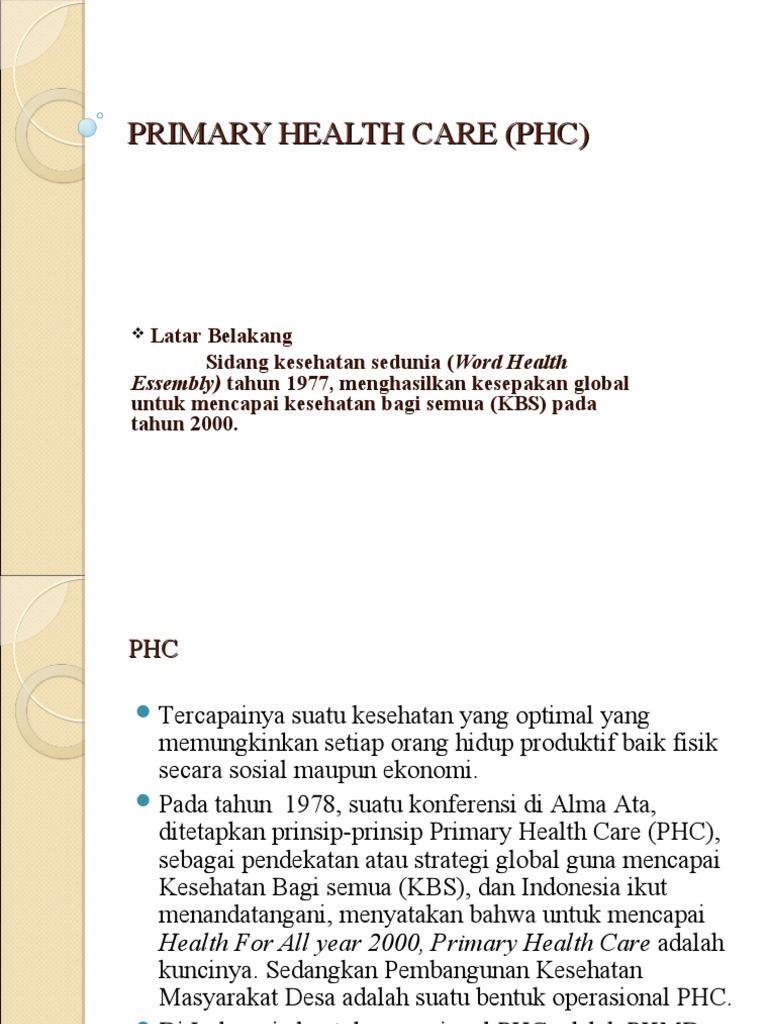 Primary Health Care Phc Pdf