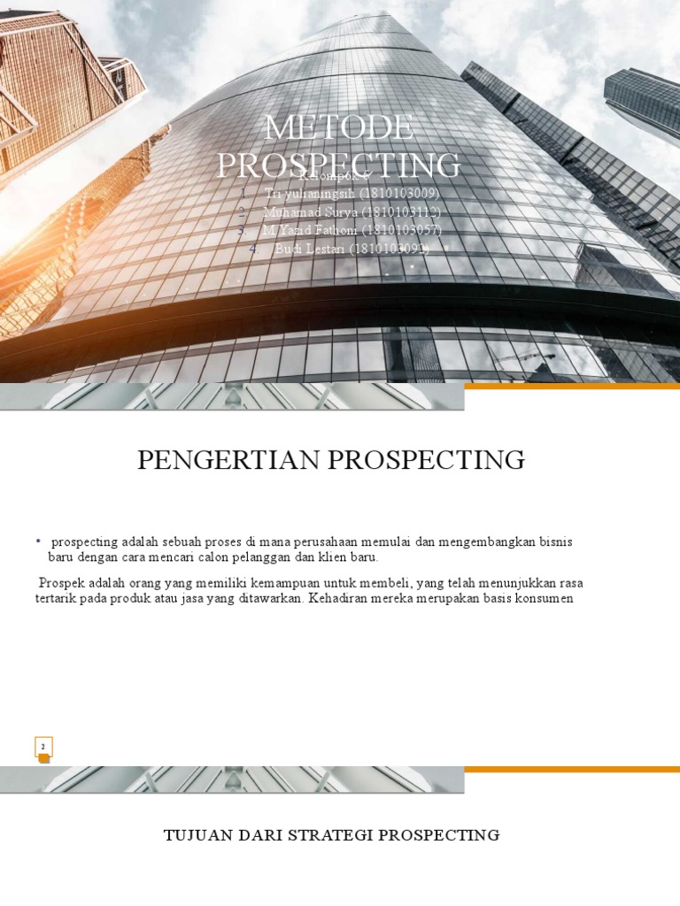 Kelompok 6 (METODE PROSPECTING) | PDF | Pengelolaan Keuangan & Uang