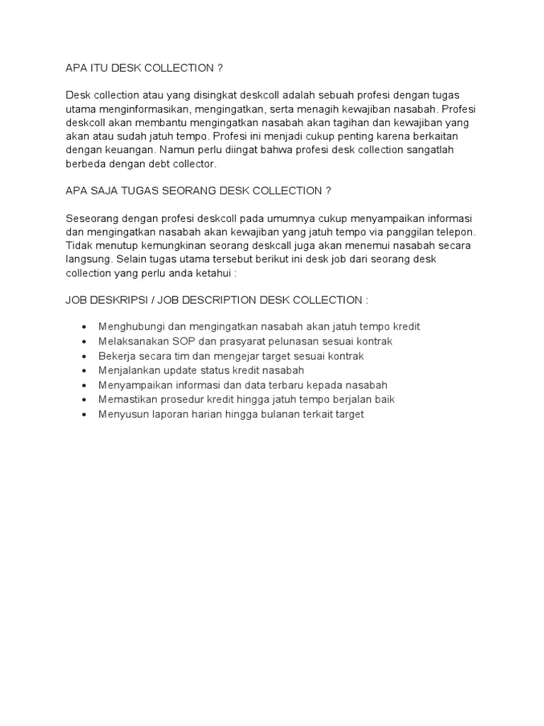 Apa Itu Desk Collection | PDF