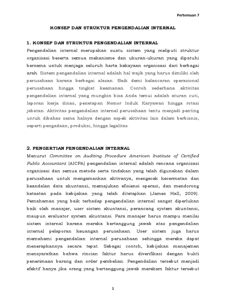 Konsep Dan Struktur Pengendalian Internal Pdf