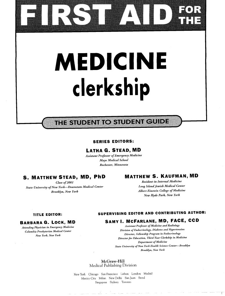 First Aid For Medicine | PDF