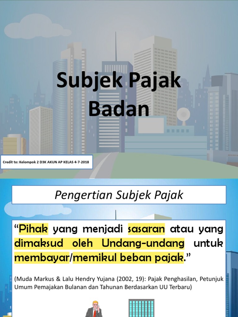 Subyek Pajak Badan | PDF