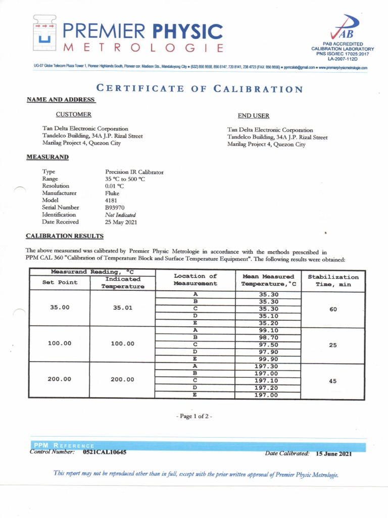 Precision IR Calibrator | PDF