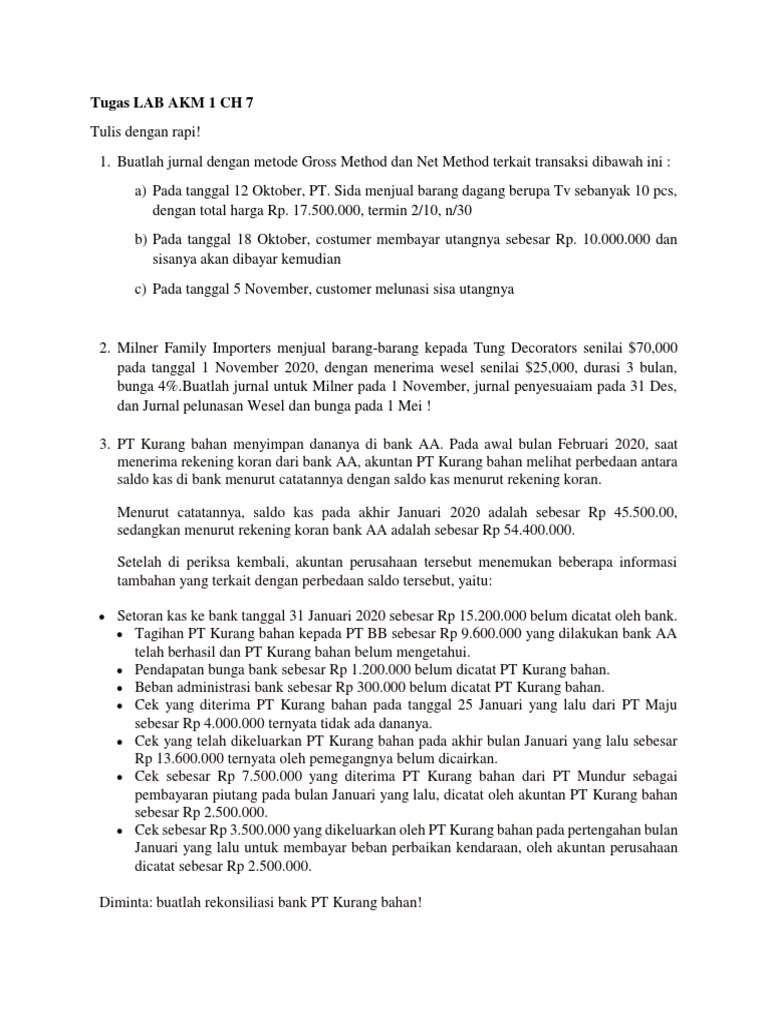 Tugas Lab Akm 1 CH 7 | PDF
