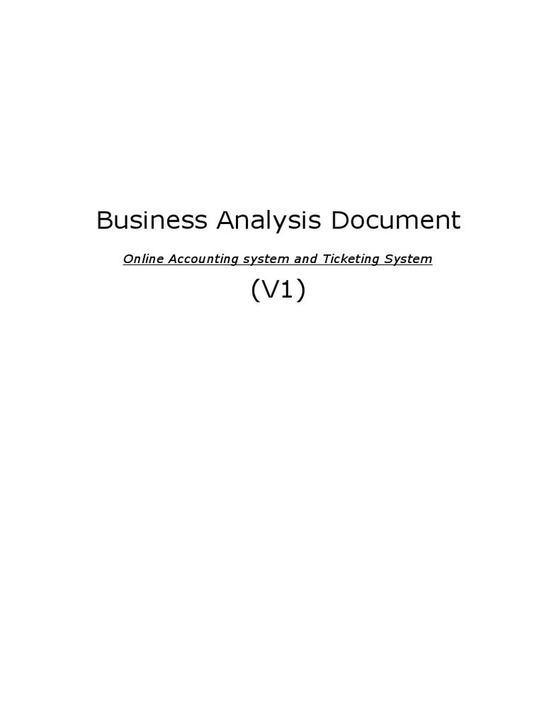 Business Analysis Document | PDF | Login | Specification (Technical ...