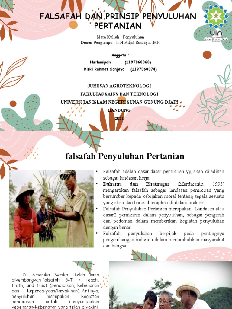 Falsafah & Prinsip Penyuluhan Pertanian | PDF | Karier & Perkembangan