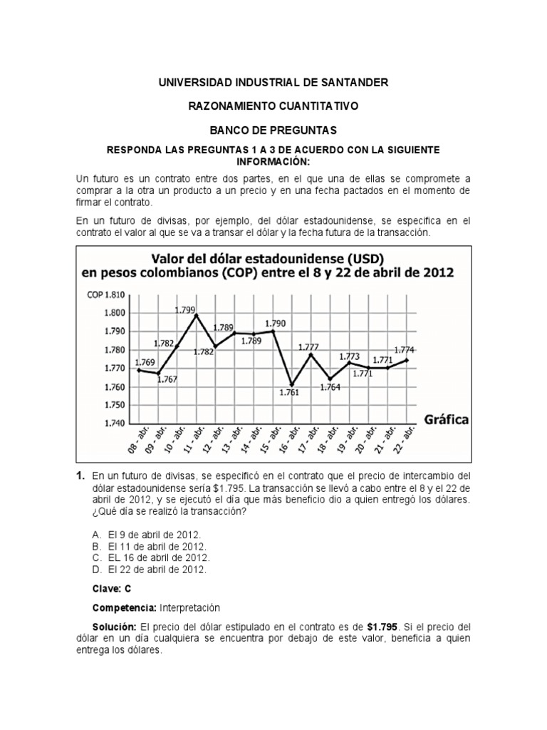 1 Razonamiento Cuantitativo Banco de Preguntas | PDF | Pi | Refresco