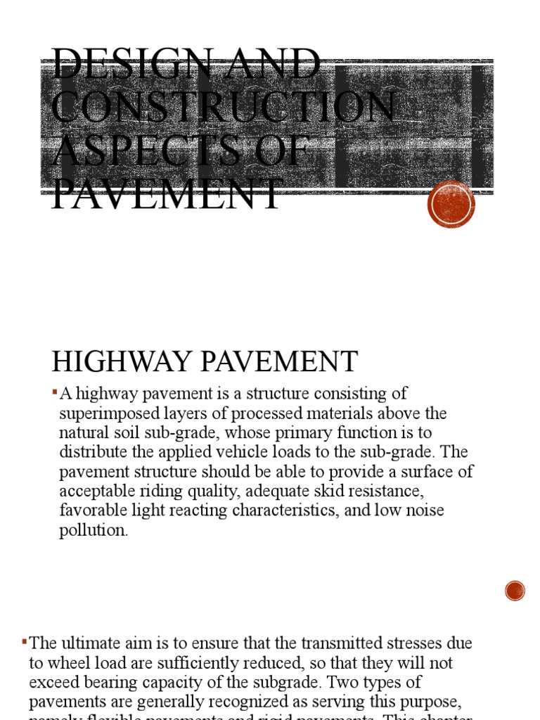 Design and Construction Aspects of Pavement | PDF | Road Surface | Tire