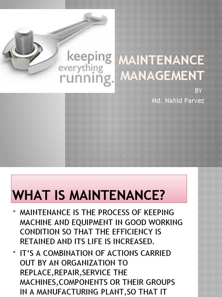 Importance of Maintenance Management | PDF | Systems Science | Economies