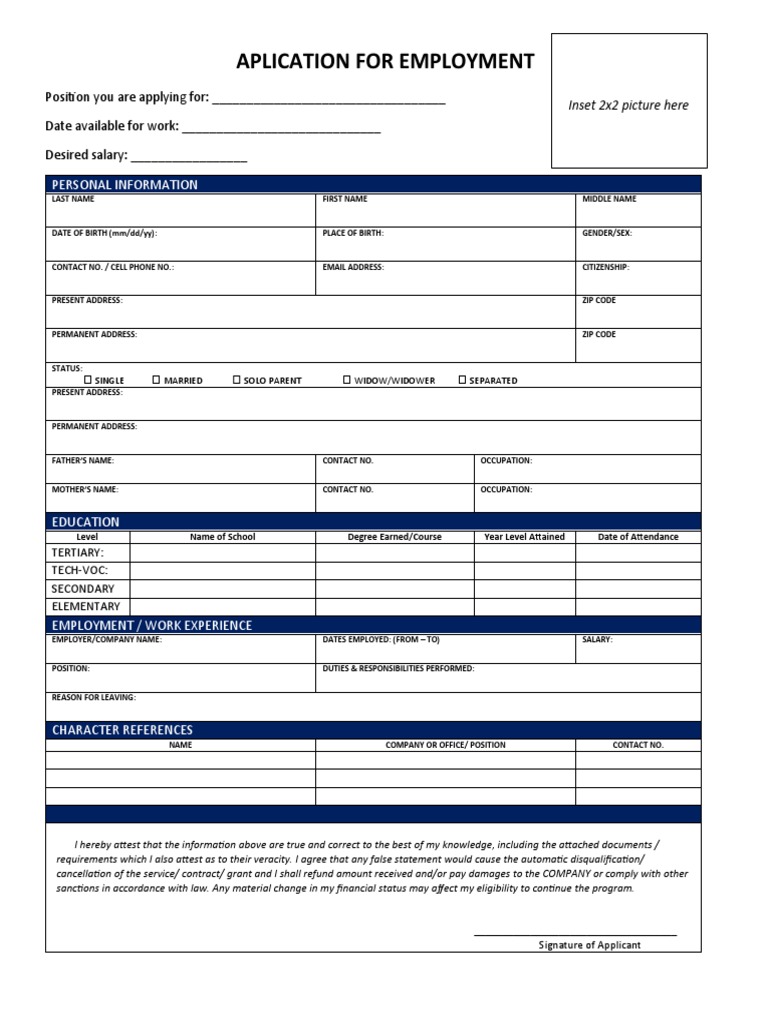 Aplication For Employment: Personal Information | PDF | Justice | Crime ...