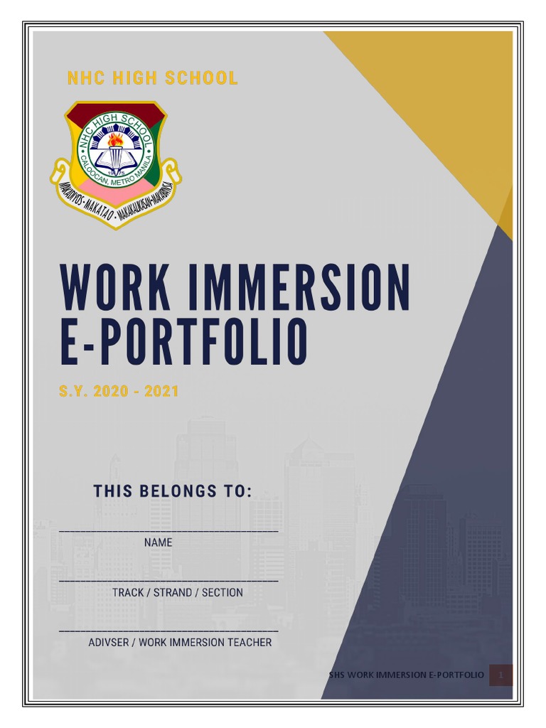 Shs Work Immersion E-Portfolio | PDF | Job Interview | Résumé