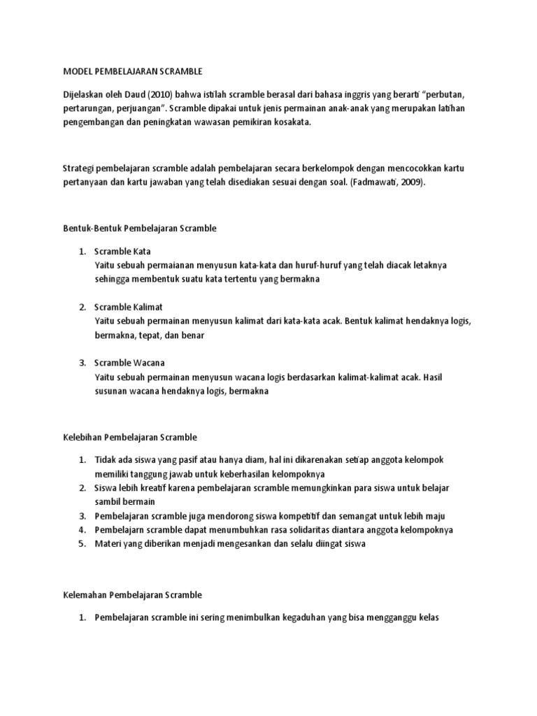 Model Pembelajaran Scramble | PDF
