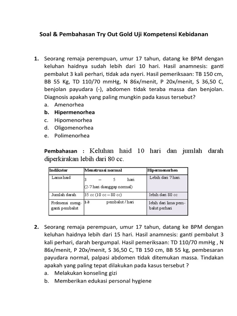 180 Soal & Pembahasan Kebidanan | PDF