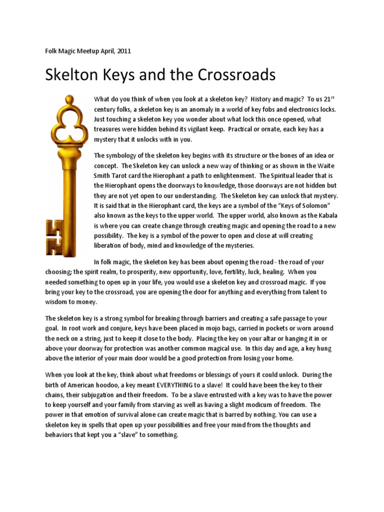 Skeleton Key Magic and Crossroads | PDF | Folklore | Magic (Paranormal)