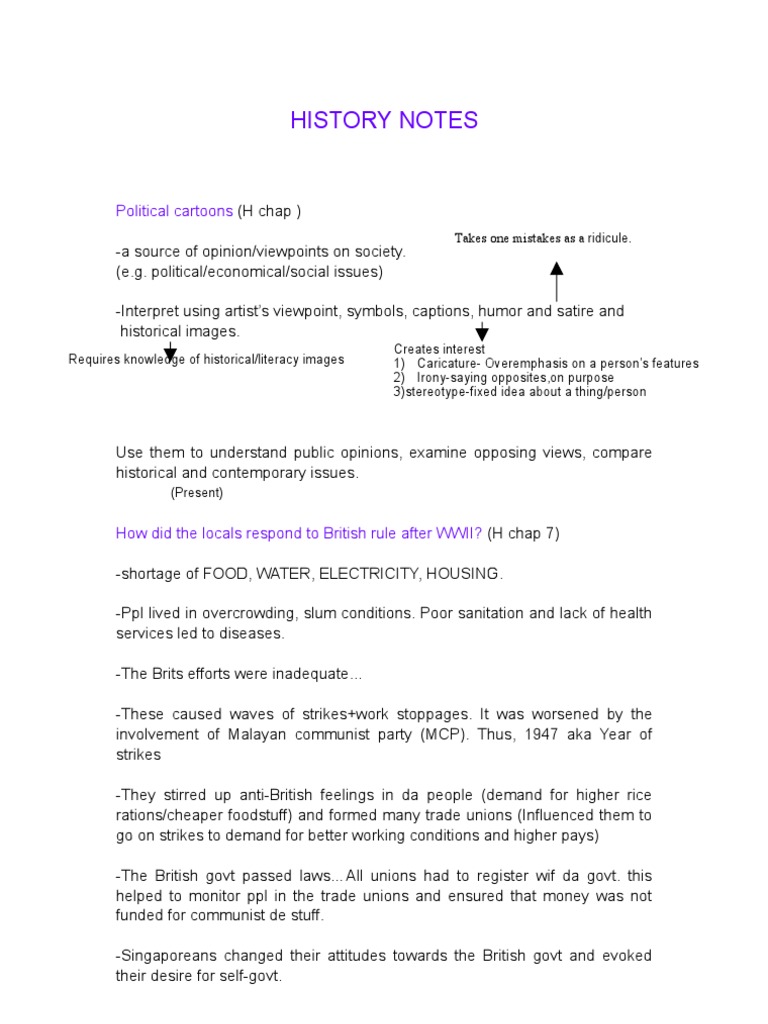 Lower Secondary History Notes | PDF | Singapore | World Politics
