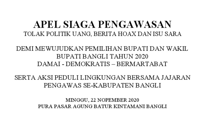Apel Siaga Pengawasan | PDF