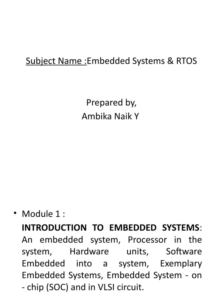 Introduction To Embedded Systems | PDF | Embedded System | Central Processing Unit