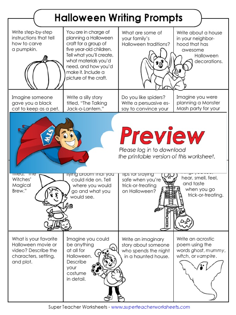Halloween Writing Prompts: Witch, or Vampire | PDF | Halloween | Trick ...