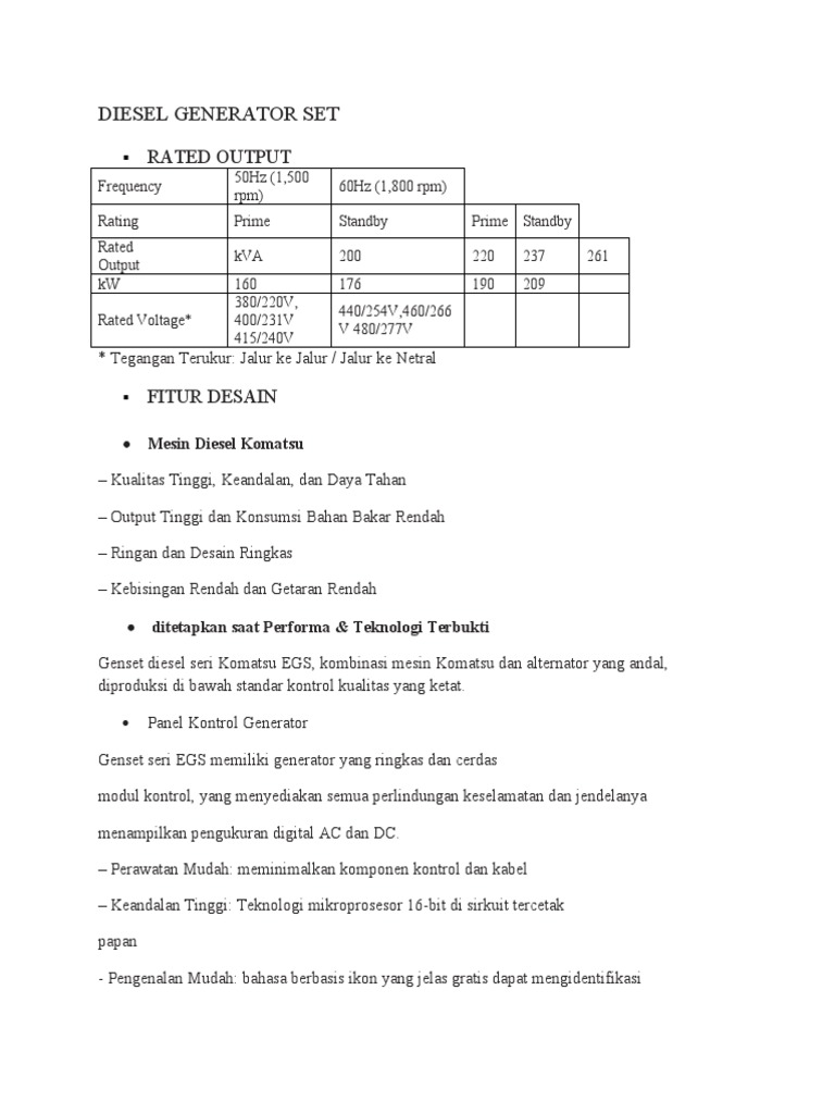 Diesel Generator Set | PDF