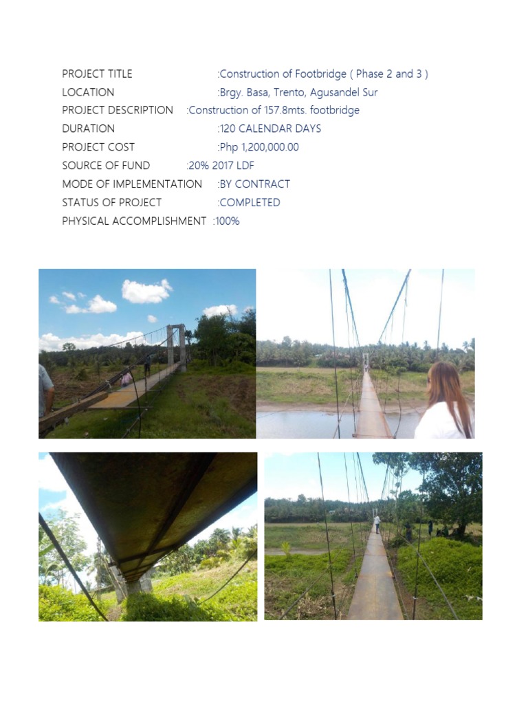 Completed Footbridge in Brgy. Basa | PDF | Home & Garden