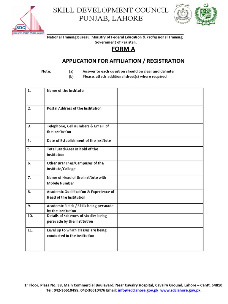 SDC Affiliation FORM | PDF
